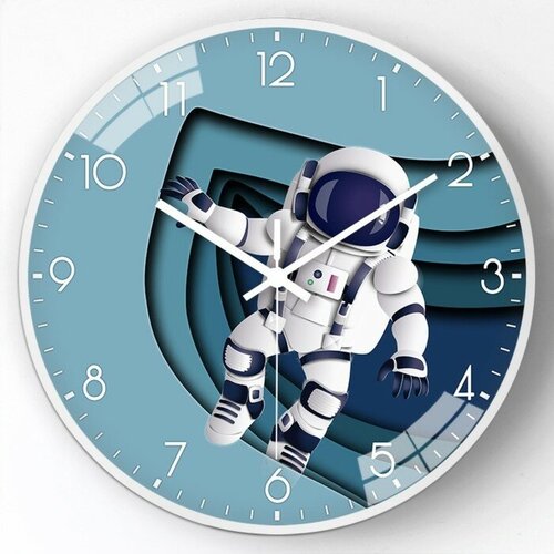 Часы настенные "Космонавт", d-20 см, плавный ход