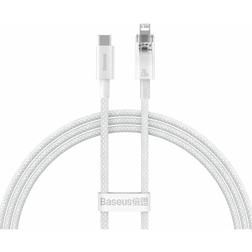 Кабель Baseus Explorer Series Fast Charging Cable with Smart Temperature Control Type-C - Apple Lightning 20W 1m (CATS010202) Белый