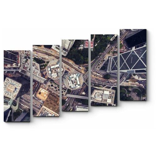 Модульная картина Взгляд на город с высоты птичьего полета90x63