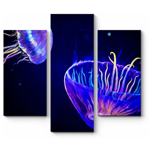 Модульная картина Сияющие медузы60x54