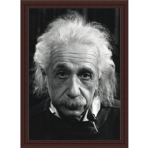 Портрет учёного Альберта Эйнштейна, печать на холсте 21х30 см, в рамке