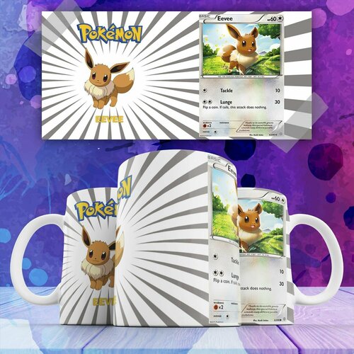 Кружка с принтом аниме Покемон Pokemon Иви герои