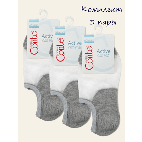 Носки Conte, 3 пары, размер 36-37, серый