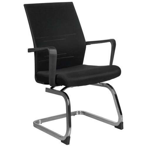 Кресло компьютерное кресло G818 на полозьях крутящееся ткань сетка черный