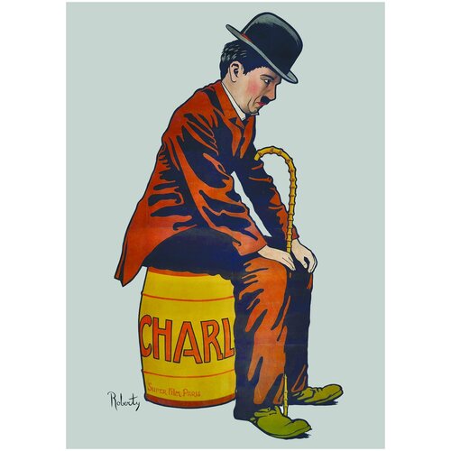 Постер / Плакат / Картина Чарльз Чаплин 60х90 см в раме