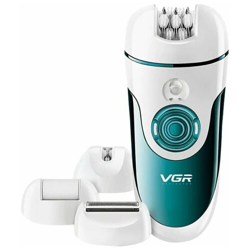 VGR Эпилятор беспроводной женский V-700 электробритва для бикини / Бритва электрическая для женщин 4 В 1 аккумуляторный с адаптером и зарядкой от USB