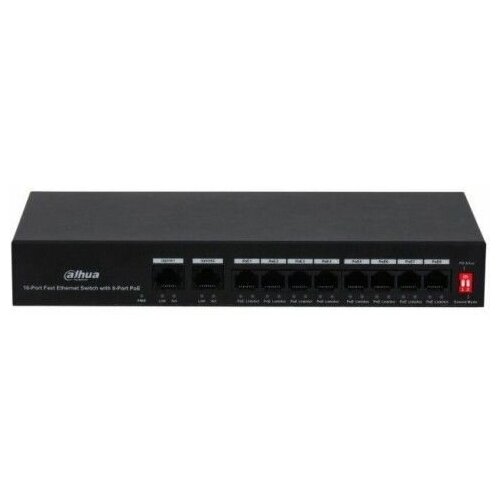 DH-PFS3010-8ET-65 DAHUA Коммутатор на 10 портов, с 8 портами PoE