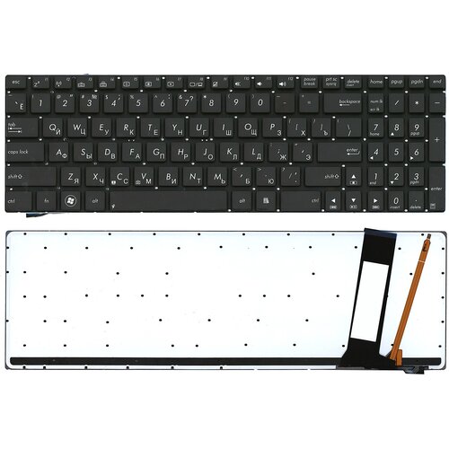Клавиатура для ноутбука ASUS N76Vm черная с белой подсветкой
