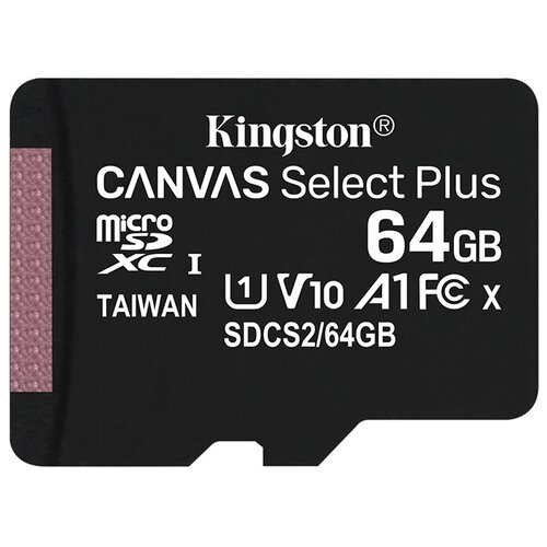 Карта памяти SDXC (64Gb, U1) Kingston Canvas Plus