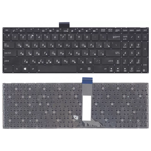 Клавиатура (keyboard) для ноутбука Asus A551CA, A553MA, A555L, F550V, F551CA, F551MA, F553MA, F555L, K553MA, K555, S500, плоский Enter, черная