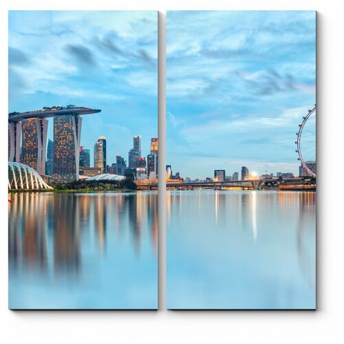 Модульная картина Огни ночного Сингапура 50x50