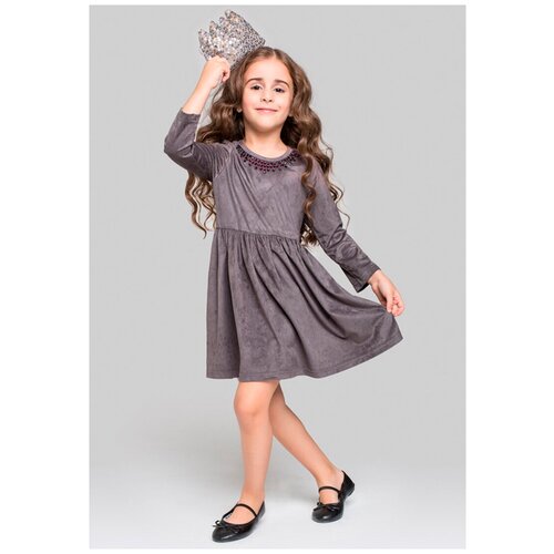Школьное платье Petite Princesse, размер 128, серый