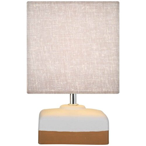 Настольная лампа Squama 52707 7, Е14, цвет белый/бежевый, с тканевым уютным абажуром, устойчивая, идеально дополняет современный интерьер