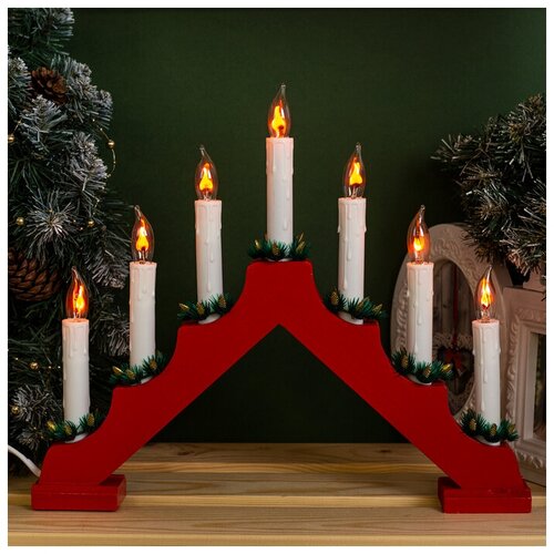 Luazon Lighting Светодиодная фигура «Рождественская горка» 39.5 × 33 × 5 см, дерево, 220 В, эффект пламени