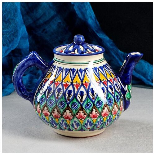 Шафран заварочный чайник Риштанская Керамика, 3554820, 1.6 л, разноцветный