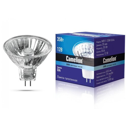Лампа галогенная Camelion MR11 12V 35W GU4 диаметр 35мм, 5 шт