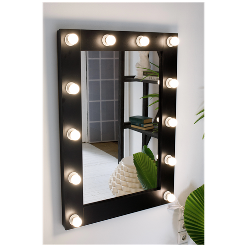 Гримерное зеркало GM Mirror, 70 см х 90 см, черный / косметическое зеркало