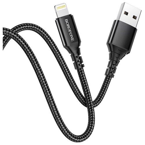 Кабель USB BOROFONE BX54 Ultra bright, USB - Lightning, 2.4А, 1 м, черный