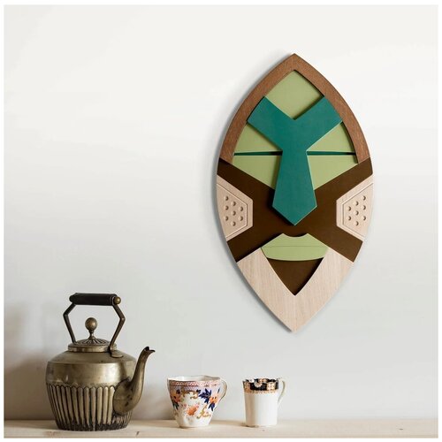 Настенная маска / панно деревянная на стену для дома и офиса / украшение настенное Инук