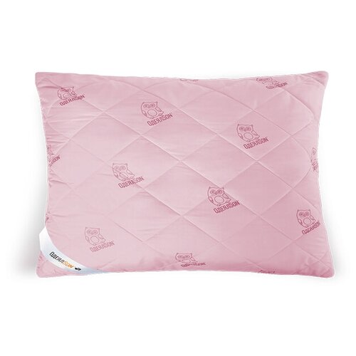 Подушка розовый 50х70 Сова коллекции ОдеялSon ТМ Мягкий сон гипоаллергенная для взрослых и детей для сна на спине, на животе, на боку / в подарок