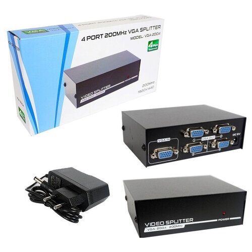 Разветвитель VGA Splitter 1x4 4Port (black)