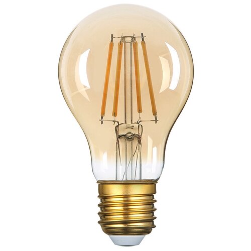 (10шт)Лампа филамент светодиодная 10Вт груша General 661414 GLDEN-A60S-10-230-E27-4500 Золотой