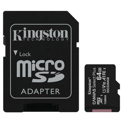 Карта памяти Kingston Canvas Select Plus microSDXC 64 ГБ [SDCS2/64GB]