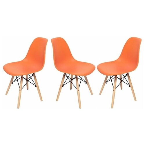 Комплект стульев Цвет Мебели SC-001, массив дерева/металл, 3 шт., цвет: оранжевый