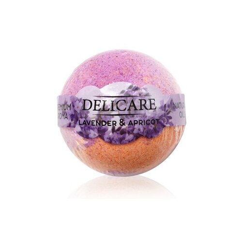 Delicare Бурлящий шар для ванн Lavender & Apricot, 130 г, 130 мл