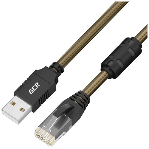 Кабель консольный USB 2.0, AM/RJ50 (10P10C) (GCR-CONS), черно-прозрачный, 1.0м