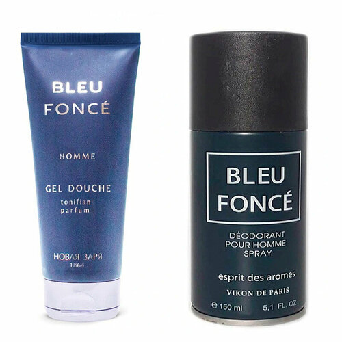 Новая Заря Bleu Fonce набор гель для душа + дезодорант-спрей 200 + 150 мл для мужчин