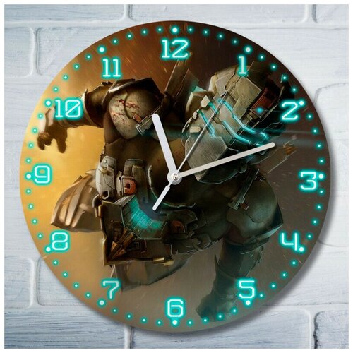 Настенные декоративные часы УФ с ярким рисунком, диаметр 28см игры Dead Space 2 (дэд спейс, PS, Xbox, PC, Switch) 5113