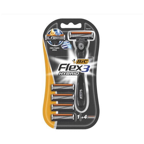 Станок для бритья BIC Flex 3 Hybrid, 1 + 4 шт.