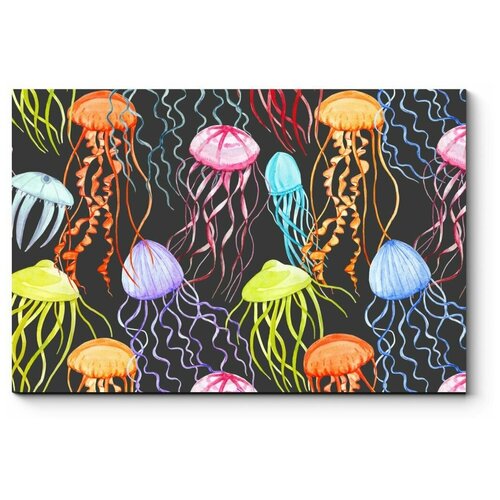 Модульная картина Разноцветные медузы30x20