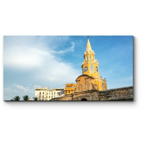 Модульная картина Башня с часами в Картахене, Испания160x80