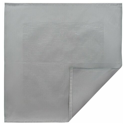Салфетка сервировочная жаккардовая серого цвета из хлопка с вышивкой из коллекции Essential, 53х53 с, Tkano, TK21-NA0004