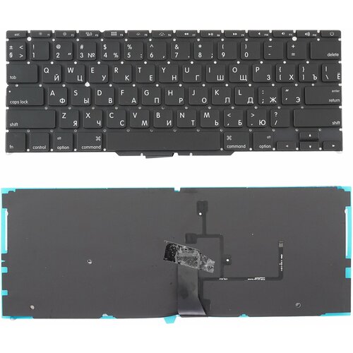 Клавиатура для ноутбука MacBook Air 11" A1370, A1465 (Mid 2011 - Mid 2017) с подсветкой, плоский Enter