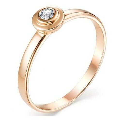 Кольцо помолвочное Diamant online, золото, 585 проба, бриллиант, размер 16.5, бесцветный
