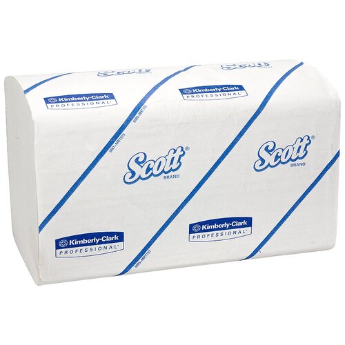 Полотенца бумажные листовые "Scott", 1-слойные, 274 листов, V-сложение, белые