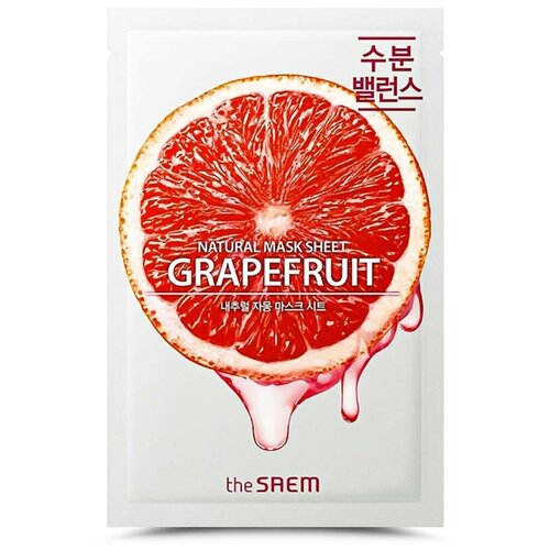 THE SAEM Маска тканевая с экстратом грейпфрута, 21 мл THE SAEM Natural Grapefruit Mask Sheet
