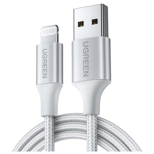 Кабель UGreen US199 USB 2.0 - Lightning, 2 м, 1 шт., серебристый