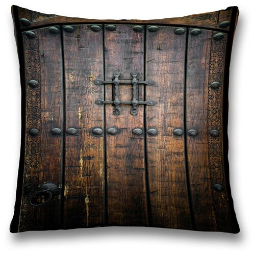 Наволочка декоративная на молнии, чехол на подушку JoyArty "Дверь с символом" 45х45 см