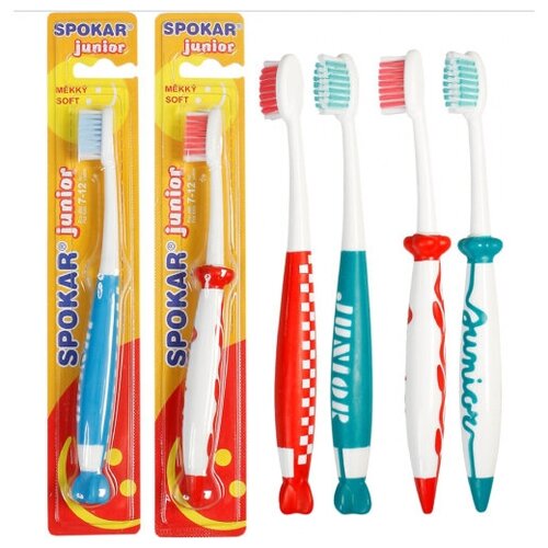 Spokar Junior Extra soft Детская зубная щетка Plus, 6-12 лет