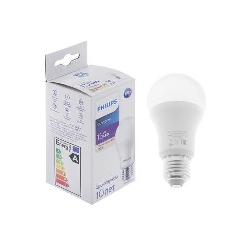 Лампа светодиодная Philips Ecohome Bulb 830, комплект 5 шт E27, 15 Вт, 3000 К, 1350 Лм, груша