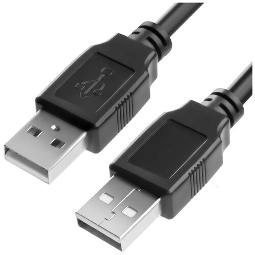 GCR Кабель 3.0m USB 2.0, AM/AM, черный, 28/28 AWG, экран, армированный, морозостойкий