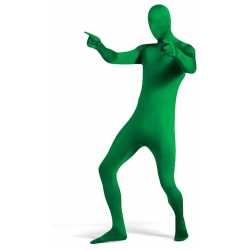 Костюм вторая кожа зентай (человек невидимка) на взрослого цвет зеленый, S