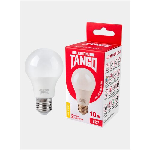 Лампочка светодиодная 5шт 10W E27 A60 3000K 220V (TANGO LED А60-10W-E27-N) TANGO