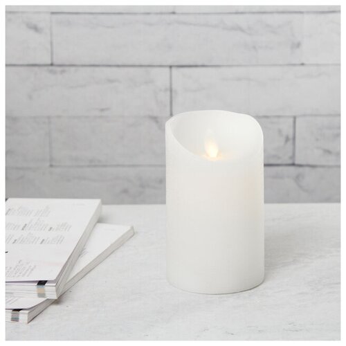 Peha Светодиодная свеча с имитацией пламени 12.5 см, белая восковая, батарейка MB-20100