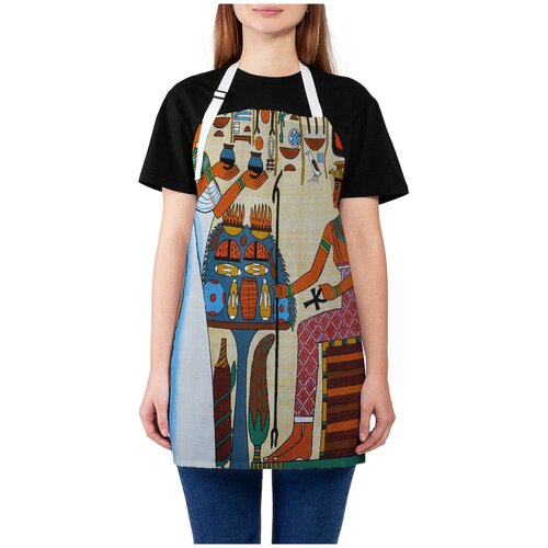 Фартук кухонный JoyArty "Искусство Египта на папирусе", универсальный размер для женщин и мужчин