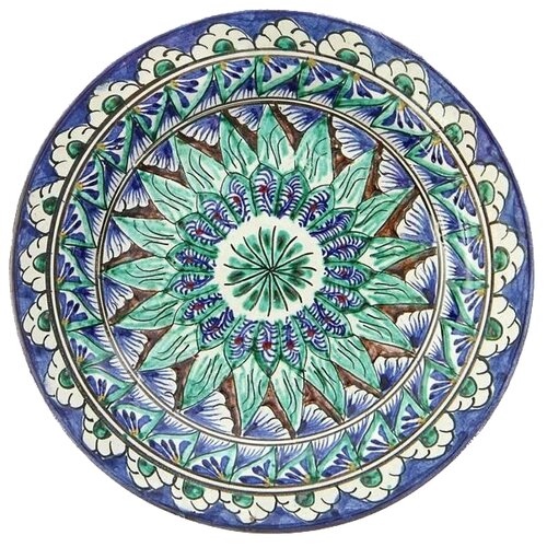 Шафран Тарелка Риштанская Керамика Цветы, 17 см микс 17 см 100